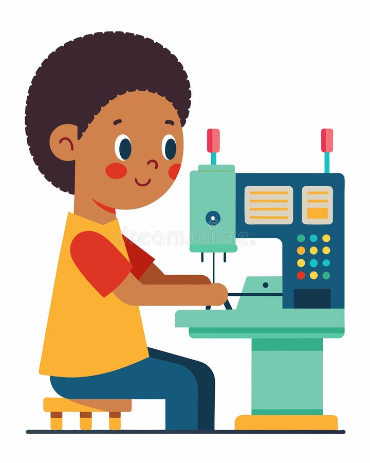 A Child Programming a Computercontrolled Embroidery Machine Mesmerized ...