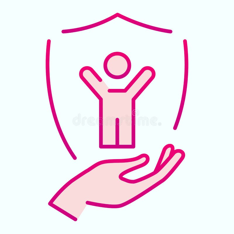 Child Protection Line Icon. Baby in Shield Vector Illustration Isolated ... Child Protection Line Icon. Baby in Shield Vector Illustration Isolated ...