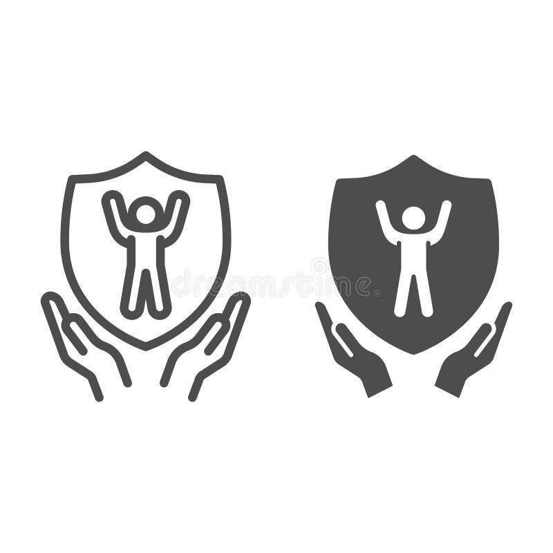 Child Protection Line Icon. Baby in Shield Vector Illustration Isolated ... Child Protection Line Icon. Baby in Shield Vector Illustration Isolated ...
