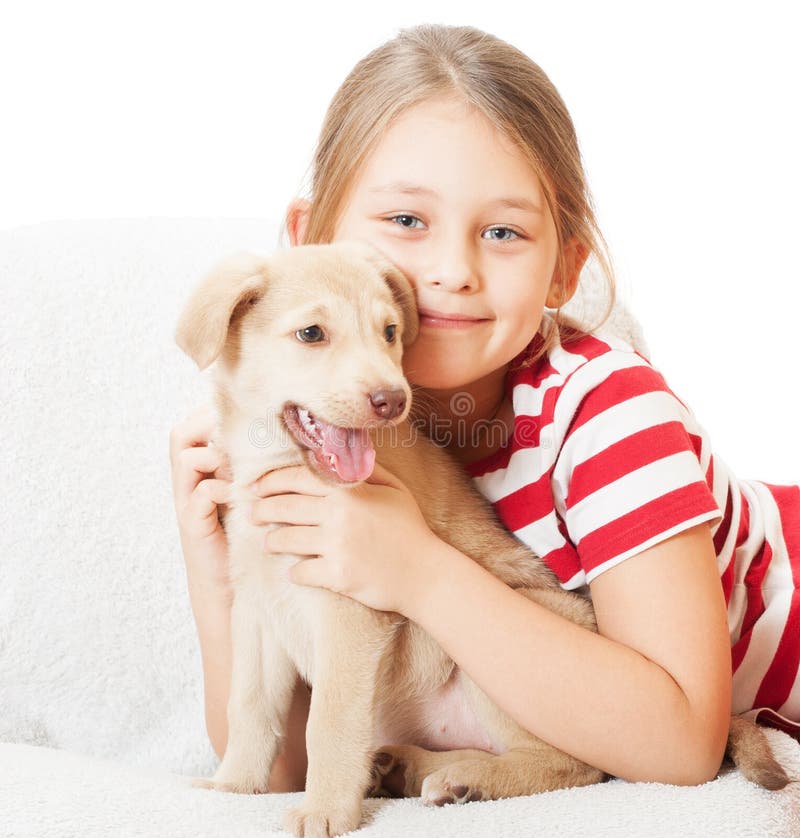 Child and puppy stock photo. Image of cute, canine, little - 35221060