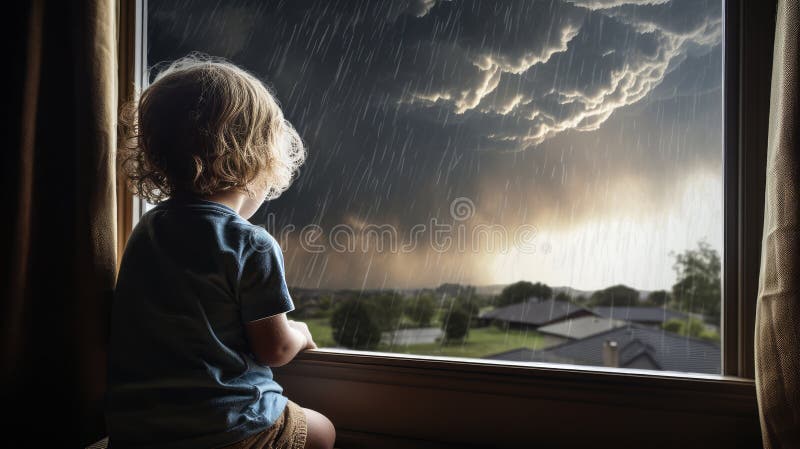 Lonely Child Window Reign Stock Illustrations – 91 Lonely Child Window ...