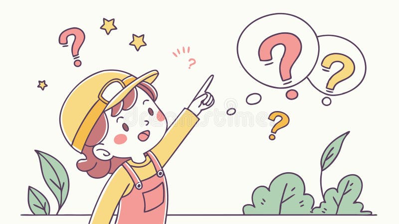 Child with Question Marks, Curiosity, Learning, Vector Design ...