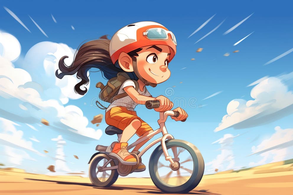 Child Racing on a Bicycle with Determination Stock Photo - Image of ...