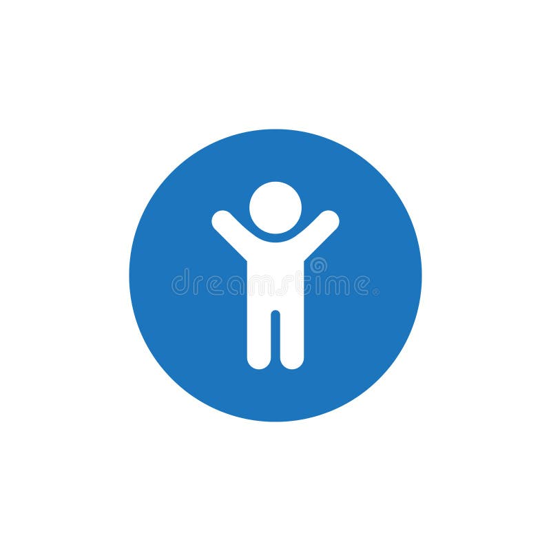 Child Raises Hands Up Icon Vector in Circle Shape Stock Vector ...
