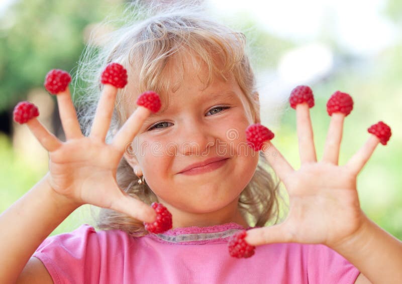 Child with raspberry stock image. Image of raspberry - 31880879