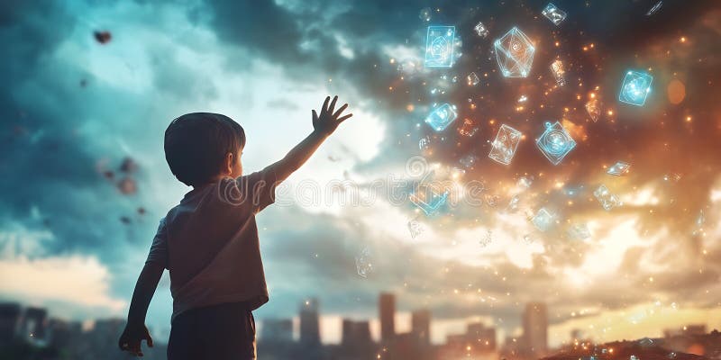 Child Reaching for Fireworks Stock Illustration - Illustration of ...