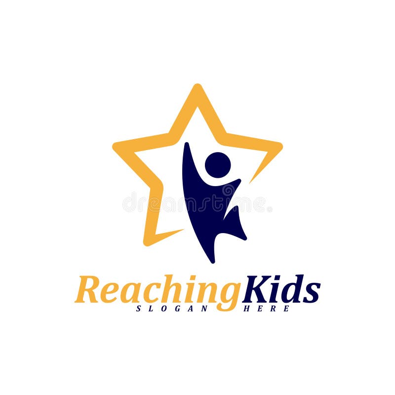 Child Reaching Stars Logo Design Concept Vector. Reaching Stars Logo ...