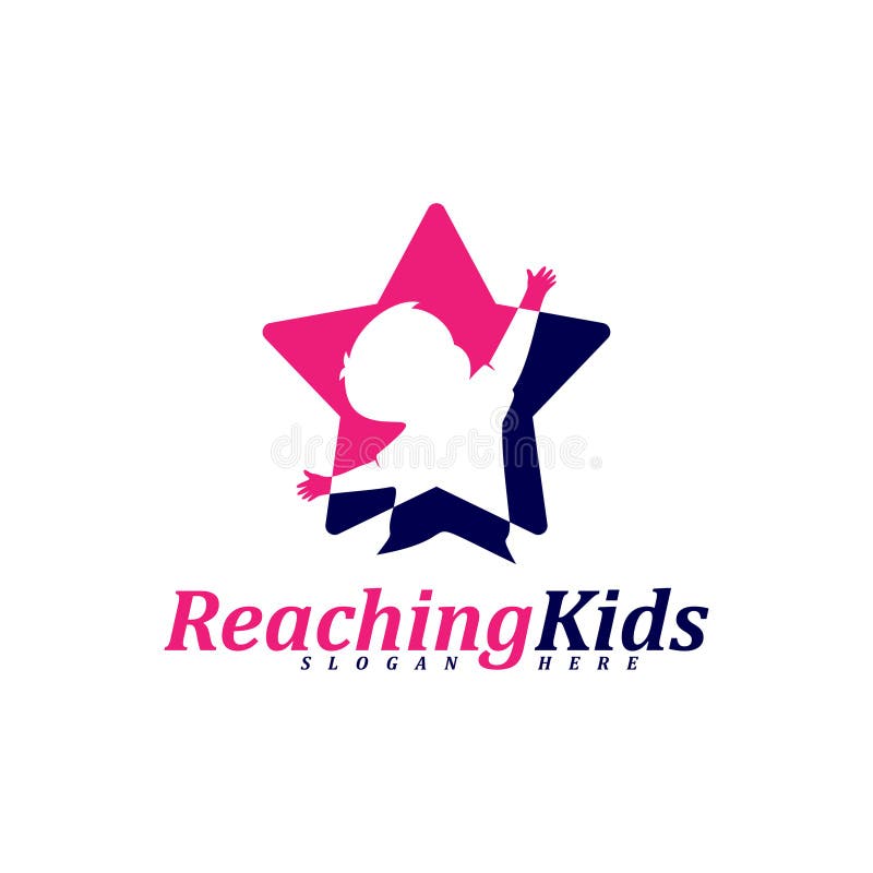 Child Reaching Stars Logo Design Concept Vector. Reaching Stars Logo ...