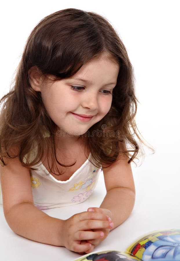 Child reading book stock image. Image of little, preschooler - 15281751