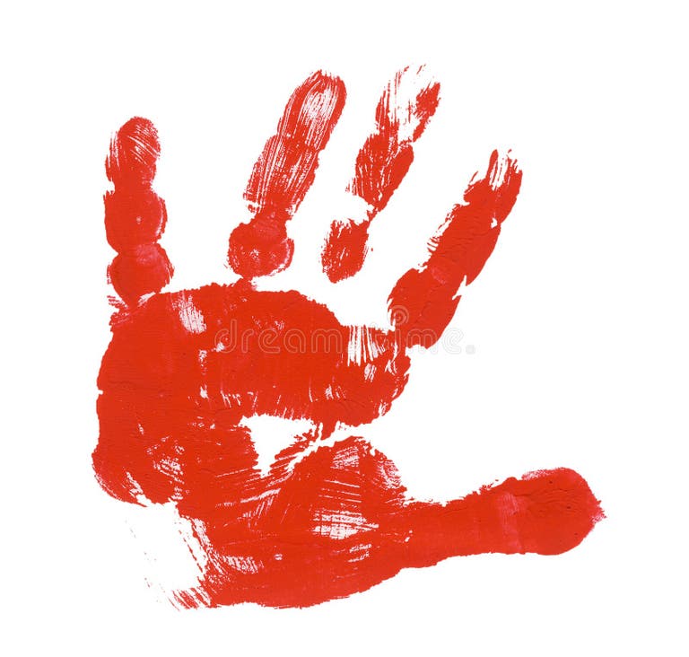 Child red hand print stock illustration. Illustration of fingerprint ...