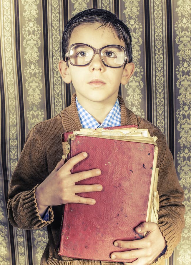 Child with Red Vintage Book Stock Image - Image of aged, black: 38064167