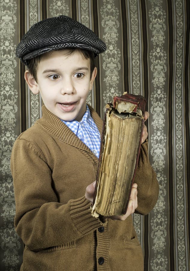 Child with Red Vintage Book Stock Photo - Image of people, book: 39534984