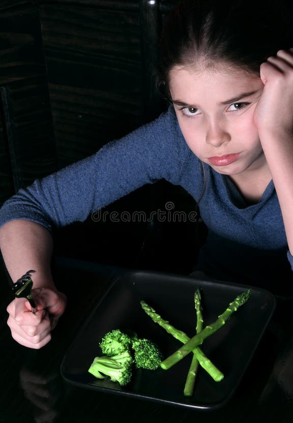 Child Refusing Vegetables stock image. Image of broccoli - 1768431