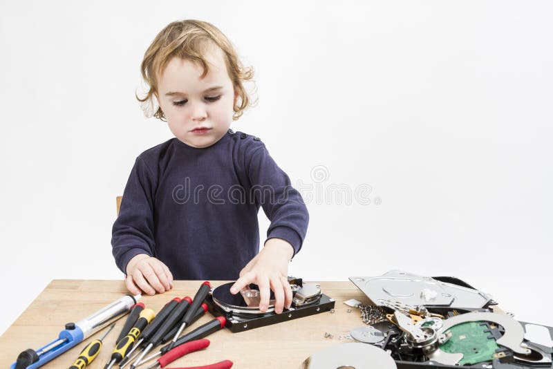 Child Repairing Computer Part Stock Image - Image of expertise ...