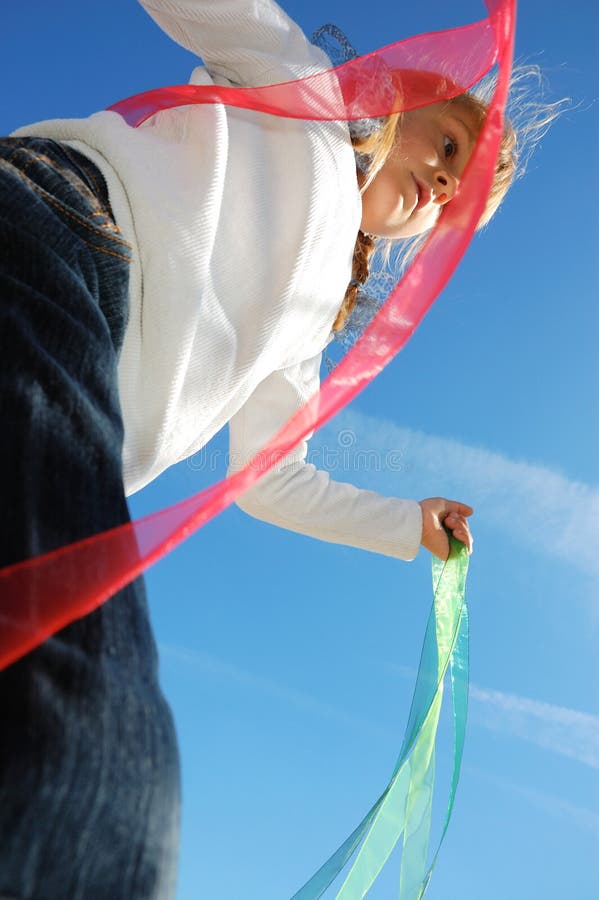 Child playing with ribbons stock image. Image of light - 11273519