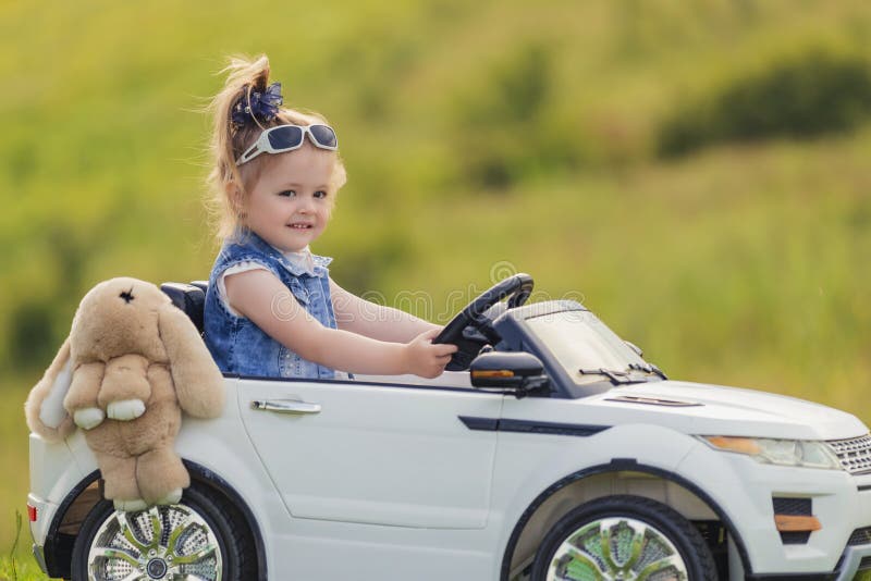 Child rides in his car stock image. Image of holiday - 246279293