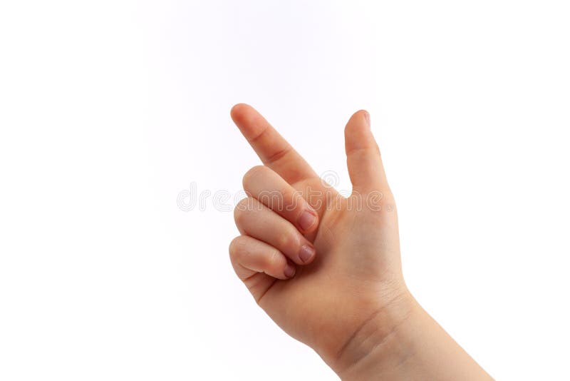 Girl`s Right Hand Tapping with Index Finger. Stock Image - Image of ...