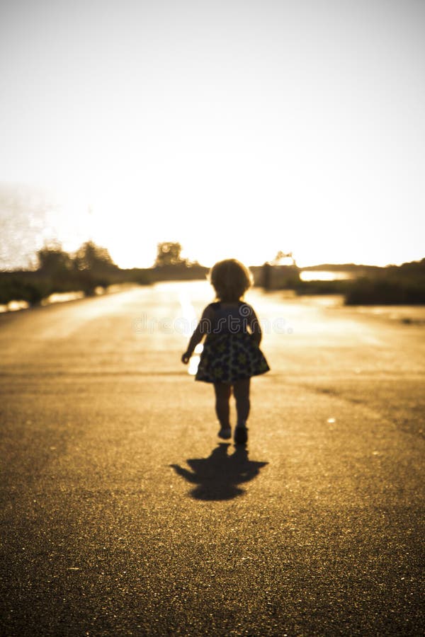 Child on the road stock image. Image of infant, danger - 56905275