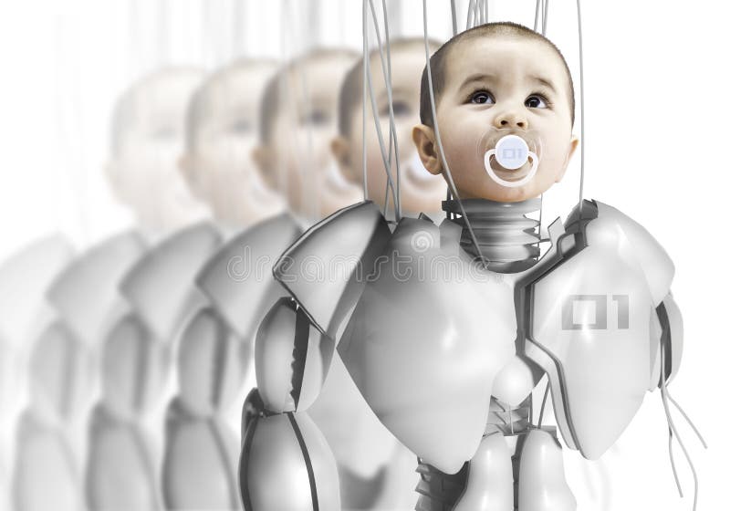 Child Robot, Creating Clones Stock Image - Image of baby, cloning: 13971105