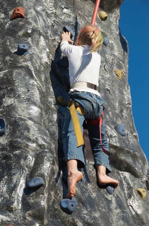 Child rock climbing stock image. Image of adrenaline - 14844401