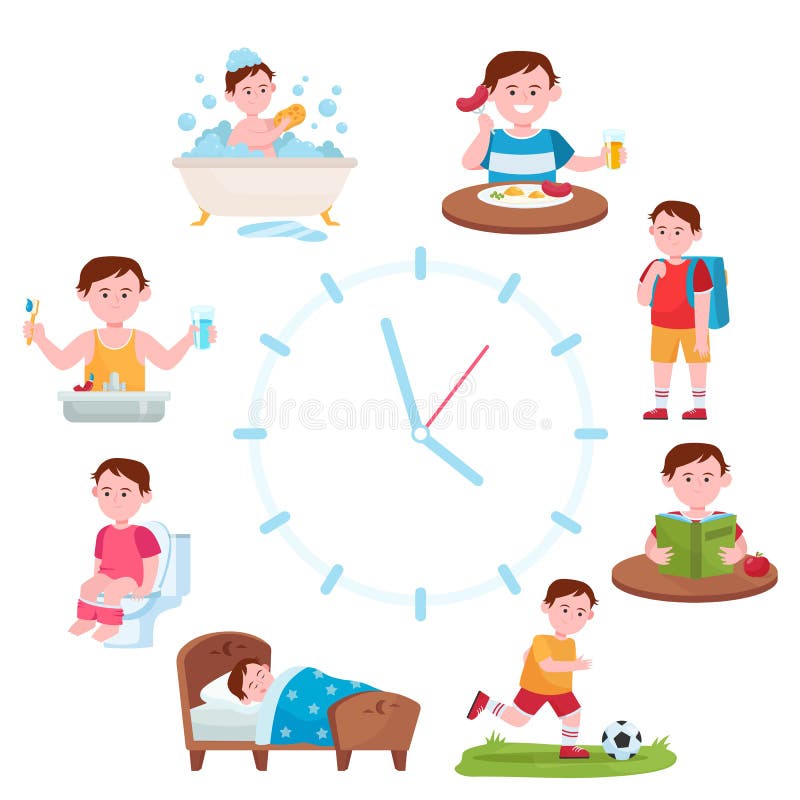 Daily Routine Clocks. daily Routine Clocks Stock Vector - Illustration ...