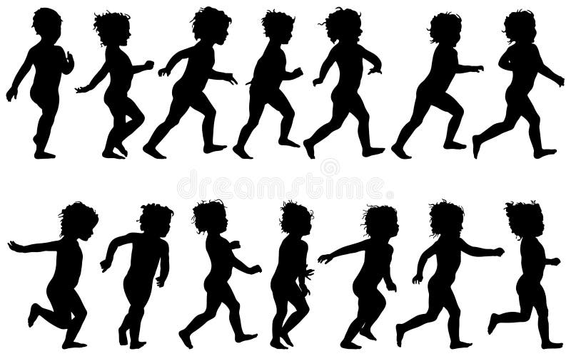 Child running stock vector. Illustration of childhood - 14612836