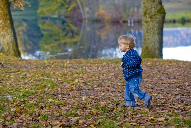 Child running stock photo. Image of park, little, fall - 7222776