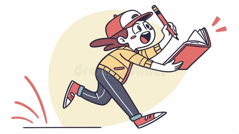 Child Running with Book, Education and Learning for Kids and Reading ...