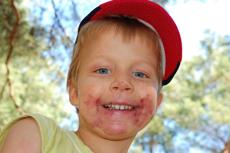 Child's dirty face stock photo. Image of funny, dirty - 9857722