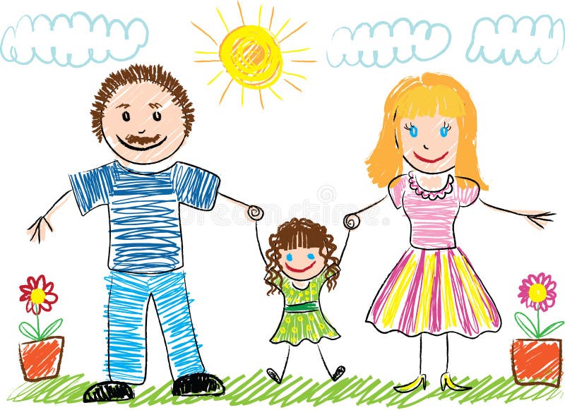 Child s drawing stock vector. Illustration of childish - 6188187