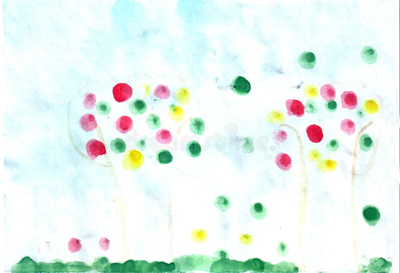 Child`s Drawing Abstract Background Stock Illustration - Illustration ...