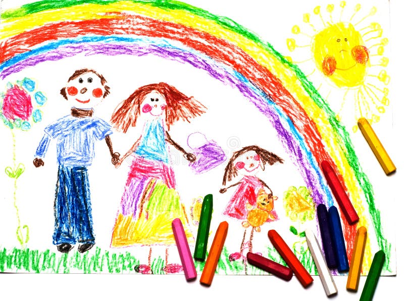 Drawing Happy Family Rainbow Stock Illustrations – 1,627 Drawing Happy ...
