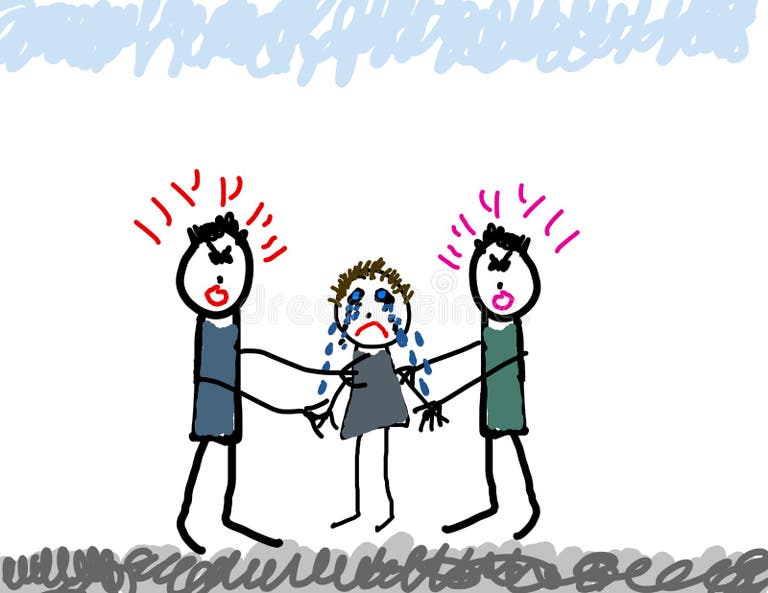 Child S Drawing of Parents Fighting Stock Illustration - Illustration ...