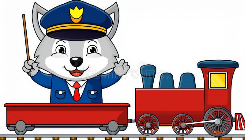 Child S Drawing of a Train Driver Stock Illustration - Illustration of ...