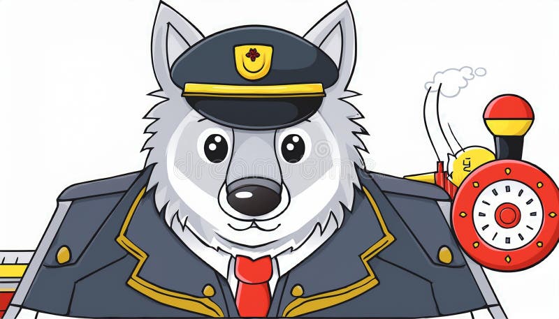 Child S Drawing of a Train Driver Stock Illustration - Illustration of ...