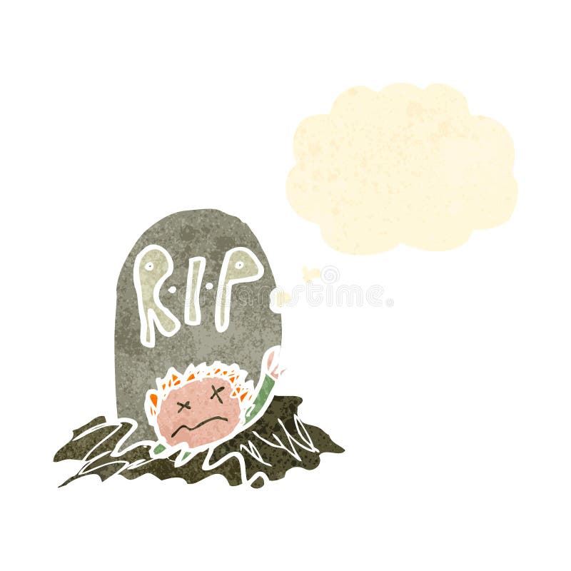 Child S Drawing of a Zombie Rising from Grave Stock Vector ...