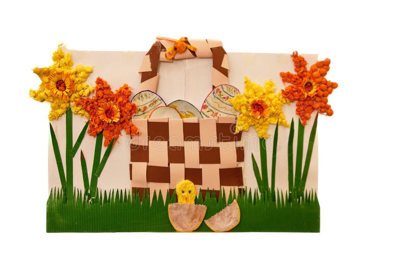 Child s Easter collage stock photo. Image of stalks, paper - 69291234