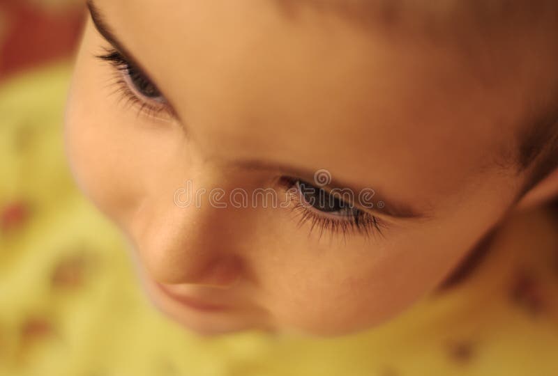Child s eyelashes close-up stock photo. Image of trust - 11607206