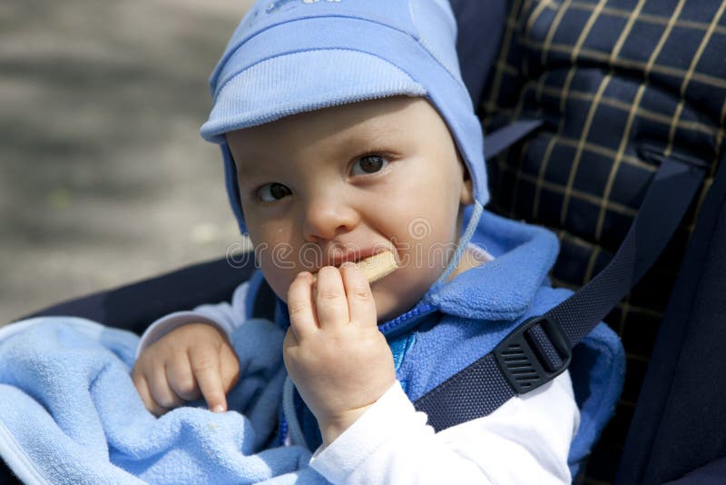 Child s first delight stock image. Image of child, trolley - 14438777