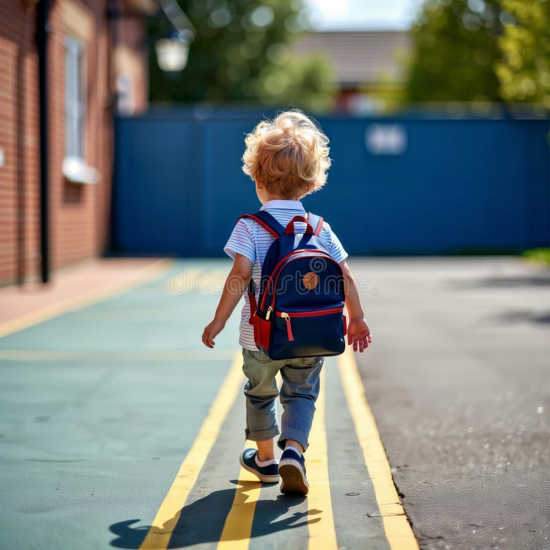 Child Walking Alone on Path of Discovery, Generative Ai Stock Illustration - Illustration of ...