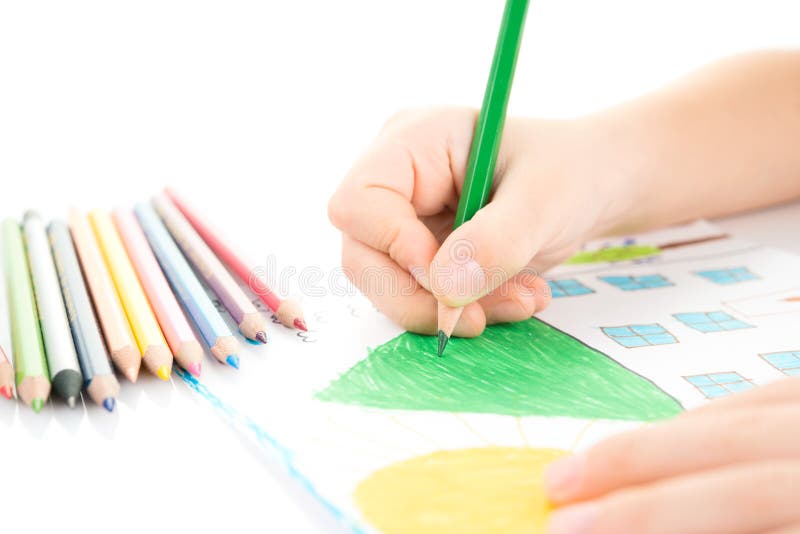 Child s hand drawing stock photo. Image of children, drawing - 28567532