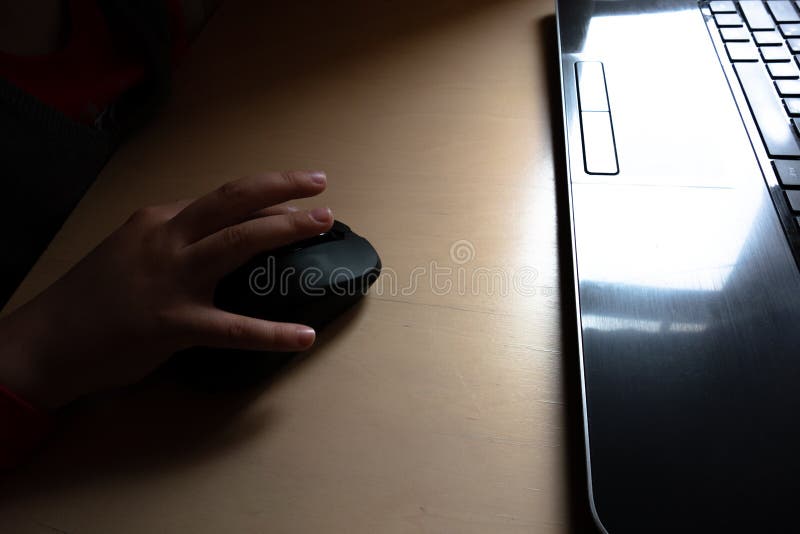 Child's Hand Computer Mouse Stock Photos - Free & Royalty-Free Stock ...