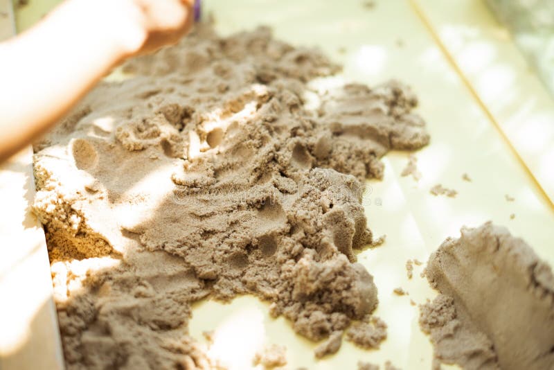 Kinetic Sand in Preschool. the Development of Fine Motor Concept Stock ...