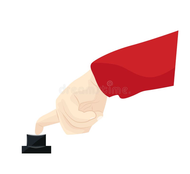 Child S Hand Presses a Button Stock Vector - Illustration of press ...