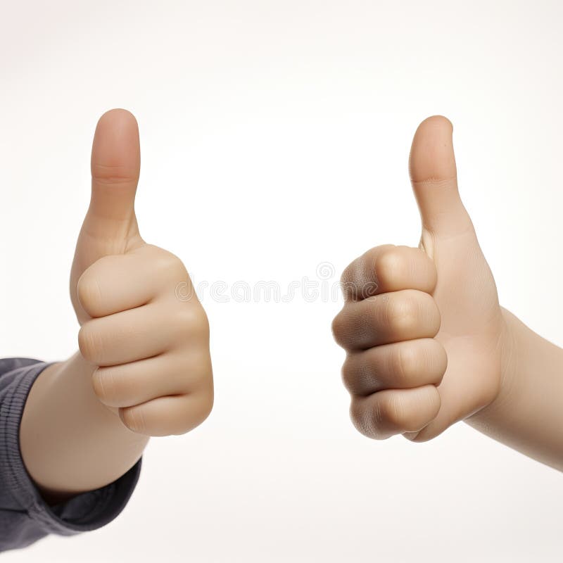 Child S Hand Showing Thumbs Up and Down on White Background for ...