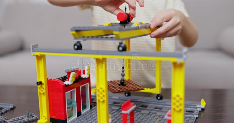 Child Playing with Colorful Building Blocks Set Stock Footage - Video ...