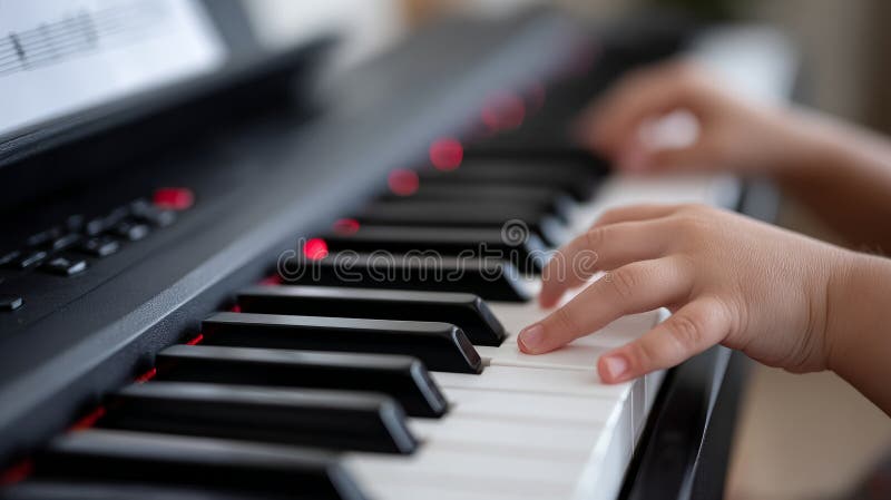 Child S Hands Playing a Piano Keyboard, Learning Music Stock Photo - Image of focus, hands ...
