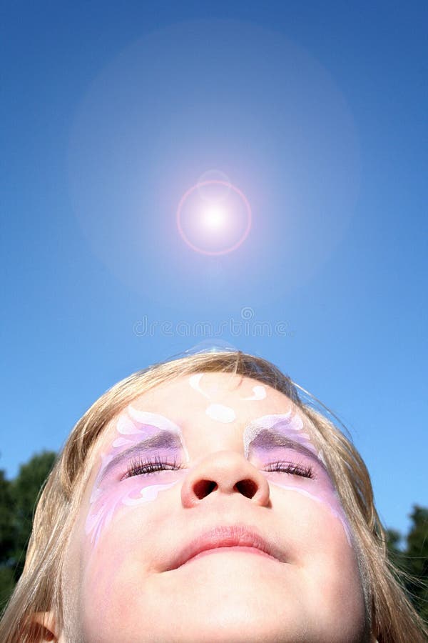 Child s Looking at Sun stock photo. Image of sunshine - 14001382