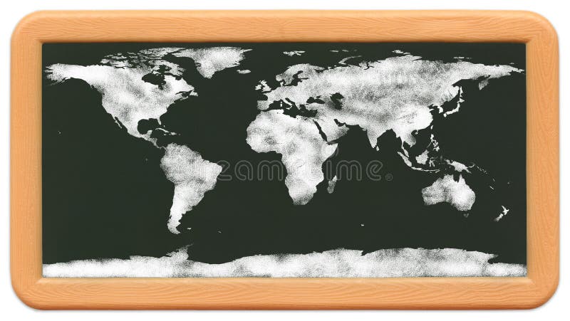 Child S Mini Chalkboard - Chalk World Map Stock Photo - Image of board ...