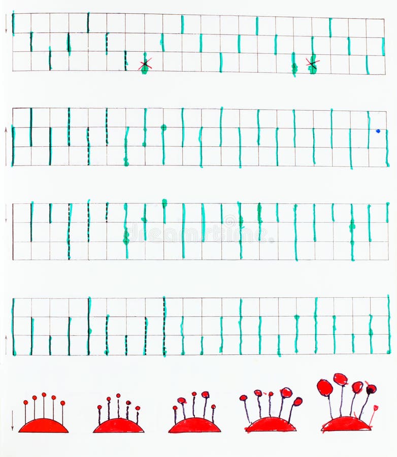 Child S Pattern Making Exercise. Stock Illustration - Illustration of ...